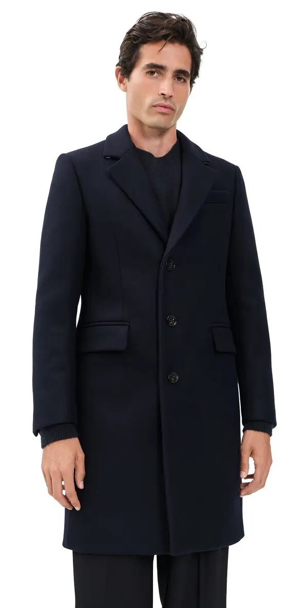 Burberry Beverley Wool Coat - Navy