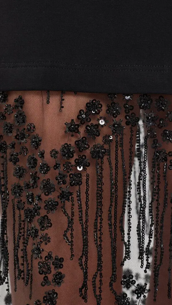 Endless Rose Mix Rhinestone Lace T-shirt Midi Dress