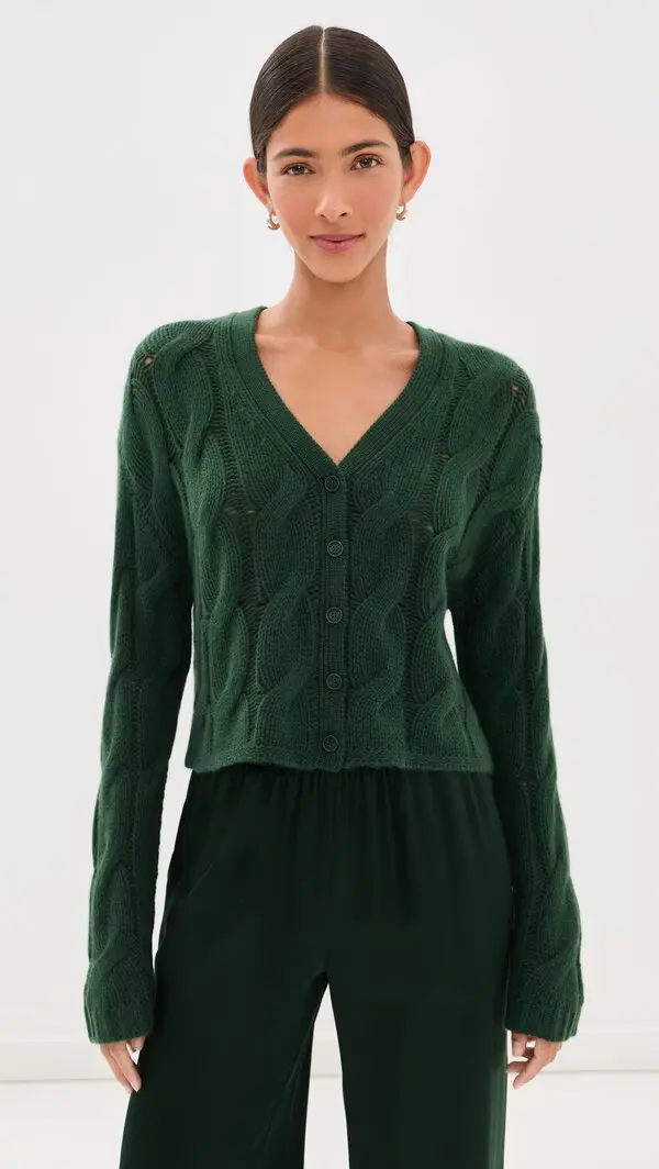 Sablyn Jolie Cropped Cashmere Cable Cardigan