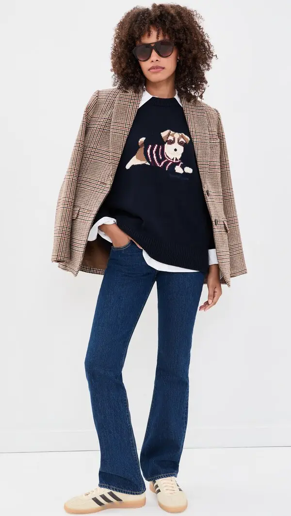 ROWING BLAZERS Cotton Terrier Dog Intarsia Knit Sweater