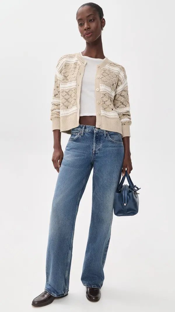 Splendid Bennett Cardigan - Wheat/shell