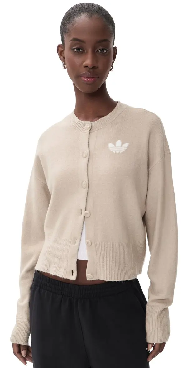 Adidas Essentials Knit Cardigan - Khaki Three