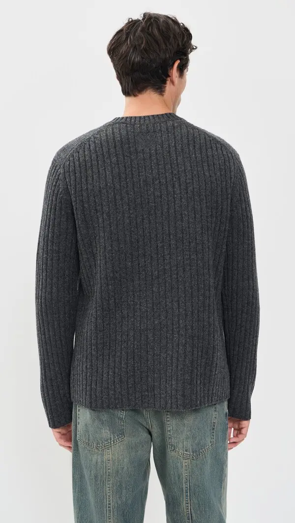 Helmut Lang Rustic Wool Rib Crew Sweater