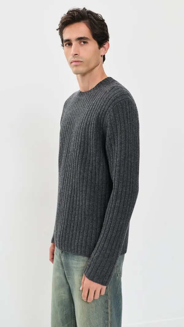 Helmut Lang Rustic Wool Rib Crew Sweater