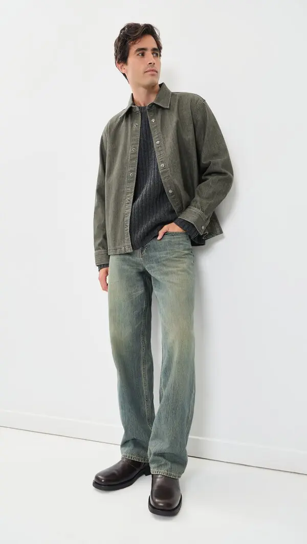 Helmut Lang Rustic Wool Rib Crew Sweater