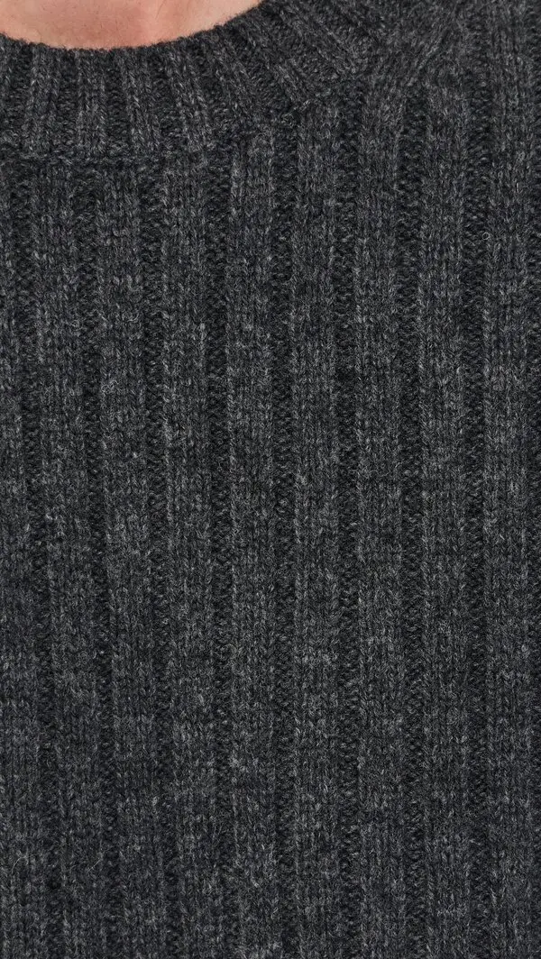 Helmut Lang Rustic Wool Rib Crew Sweater