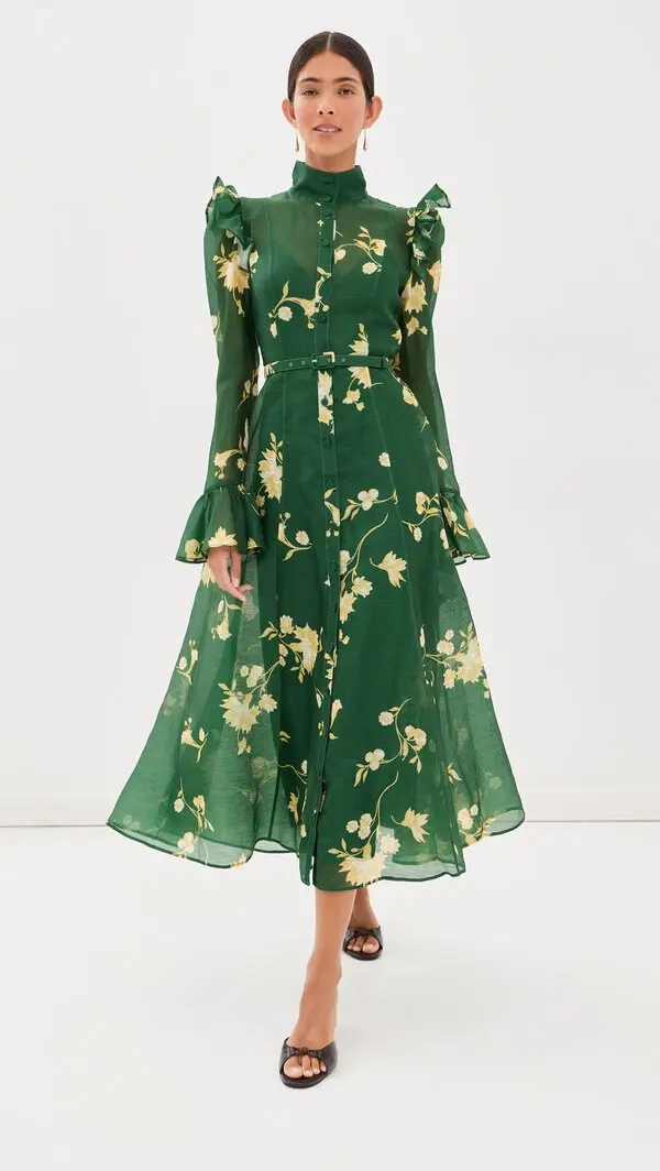 LEO LIN Katrina Butterfly Sleeve Midi Dress