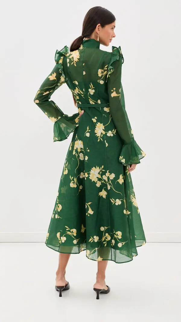 LEO LIN Katrina Butterfly Sleeve Midi Dress
