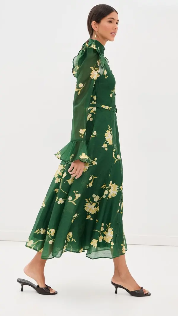 LEO LIN Katrina Butterfly Sleeve Midi Dress