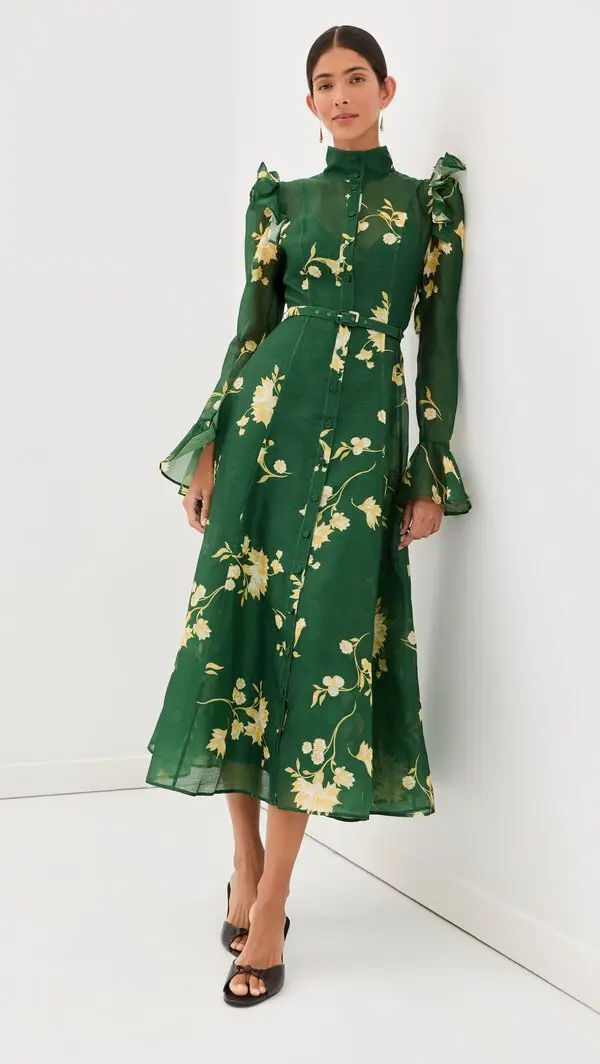 LEO LIN Katrina Butterfly Sleeve Midi Dress