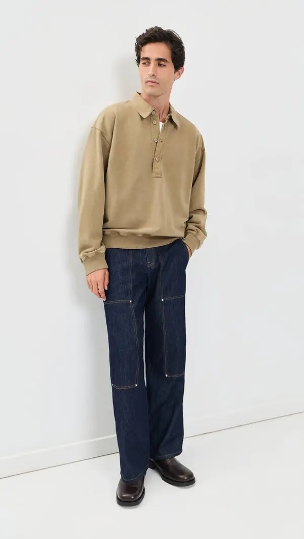Helmut Lang Garment-dyed French Terry Polo