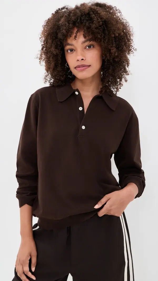 Citizens Of Humanity Long Sleeve Banded Polo Shirt
