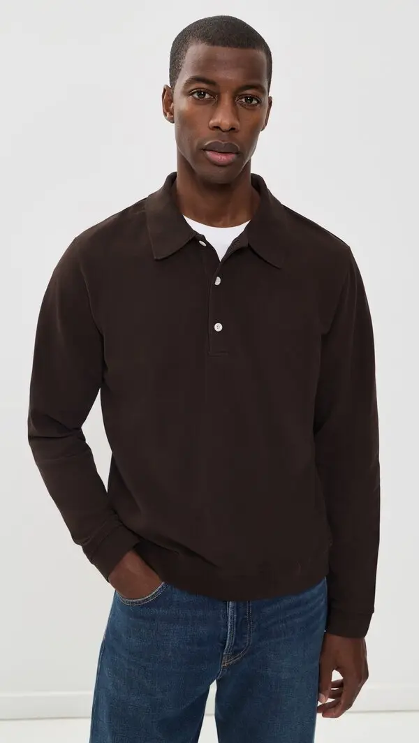 Citizens Of Humanity Long Sleeve Banded Polo Shirt