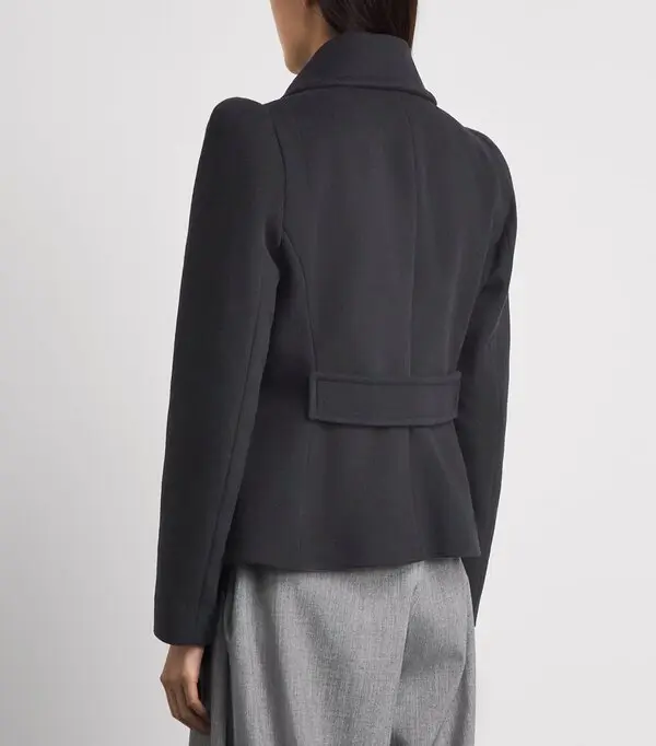 7 For All Mankind Wool-blend Double-breasted Fitted Blazer