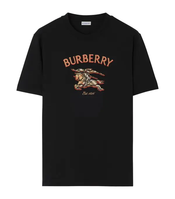 Burberry Cotton Check-ekd Appliqué T-shirt