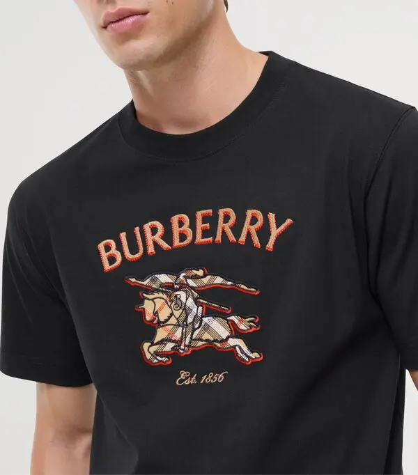 Burberry Cotton Check-ekd Appliqué T-shirt