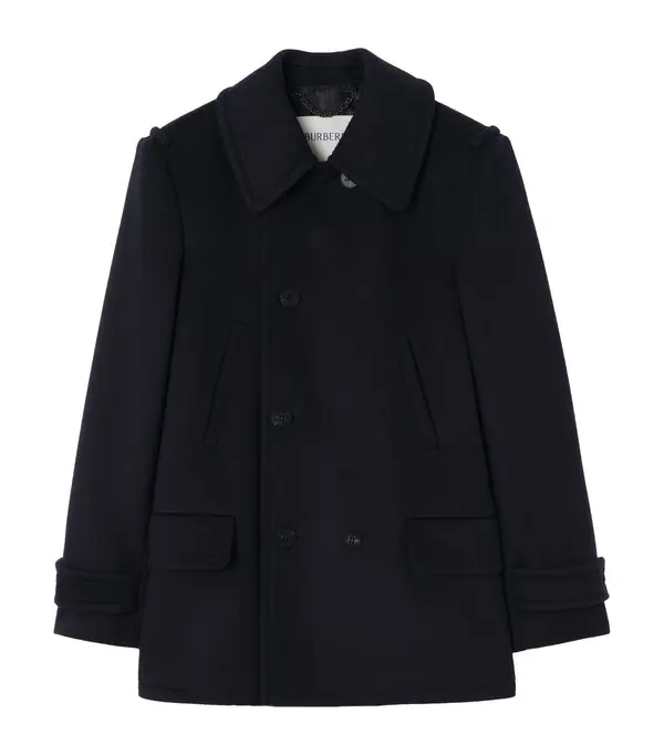 Burberry Wool-cashmere Pea Coat - Navy
