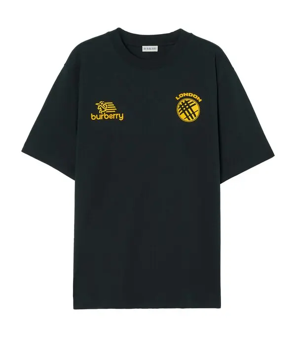 Burberry Cotton Logo Badge T-shirt - Blue
