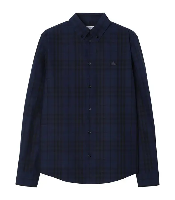 Burberry Cotton Check Shirt - Blue