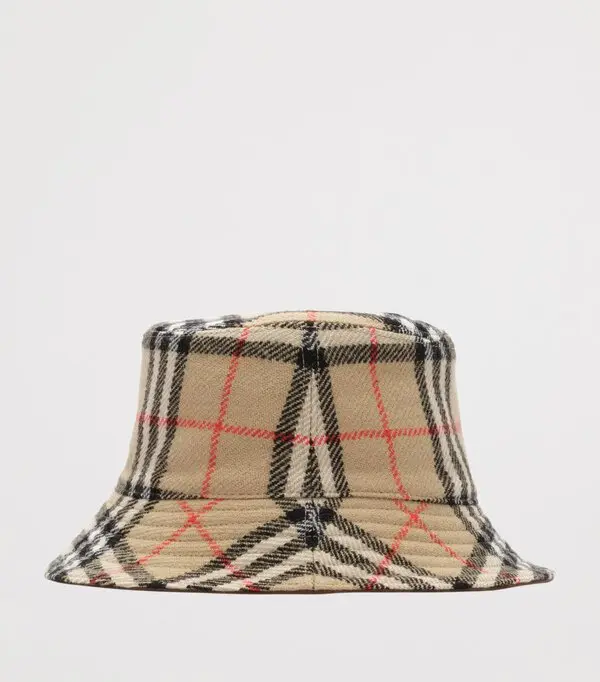 Burberry Wool Reversible Check Bucket Hat