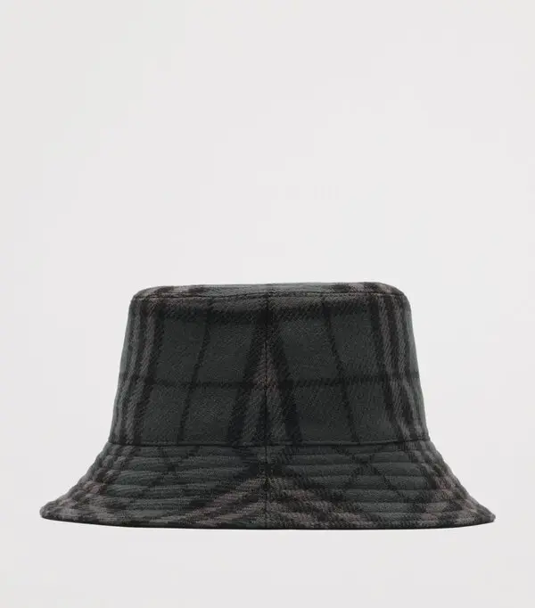 Burberry Wool Reversible Check Bucket Hat