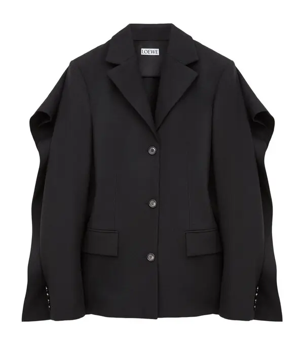 Loewe Wool Open-back Blazer - Black