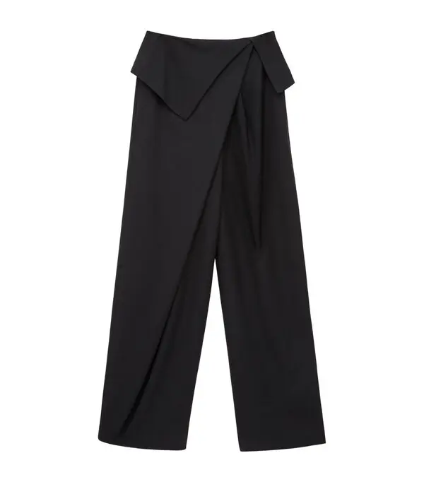 Loewe Wool-blend Draped Trousers - Black