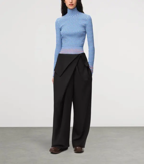 Loewe Wool-blend Draped Trousers - Black