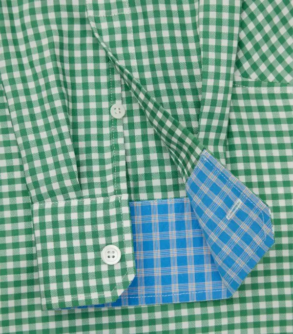 Loewe Silk-blend Gingham Shirt - Green