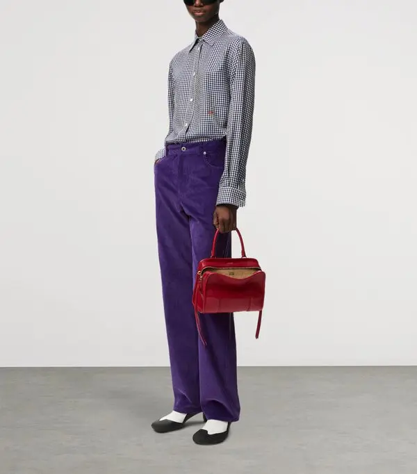 Loewe Silk-blend Gingham Shirt - Blue