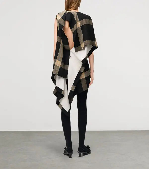 Loewe Asymmetrical Check Mini Dress - Black