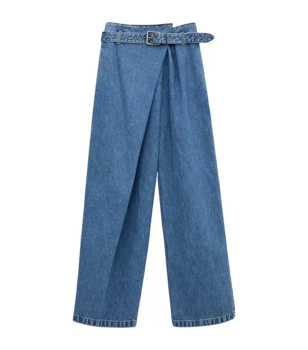 Loewe Draped Mid-rise Relaxed Jeans - Blue