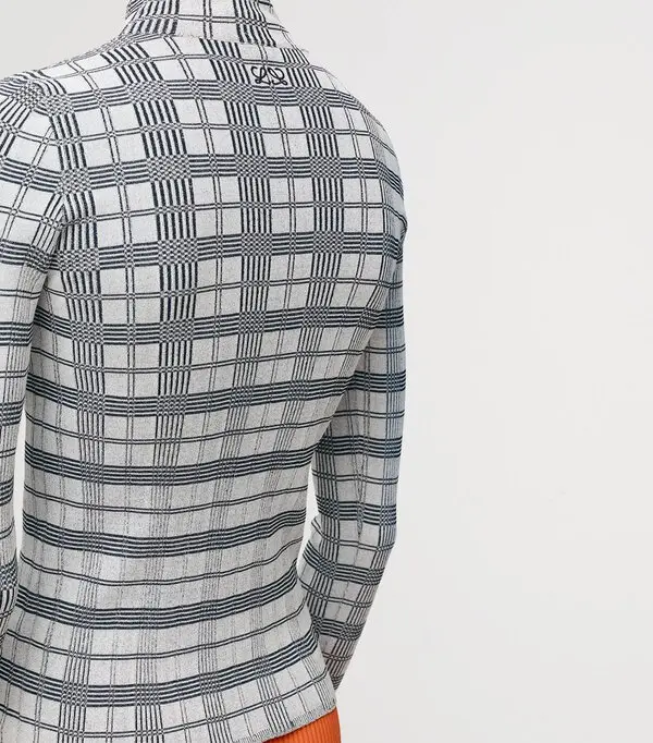Loewe Check Jacquard High-neck Top - White