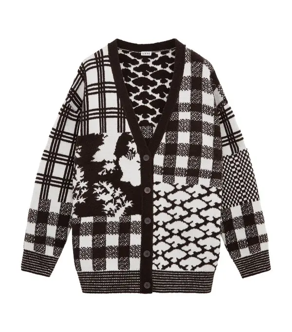 Loewe X Cosima Von Bonin Wool-blend Jacquard Cardigan - Beige