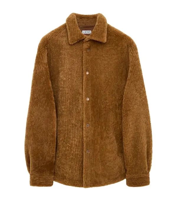 Loewe Corduroy Merino Shearling Overshirt - Beige