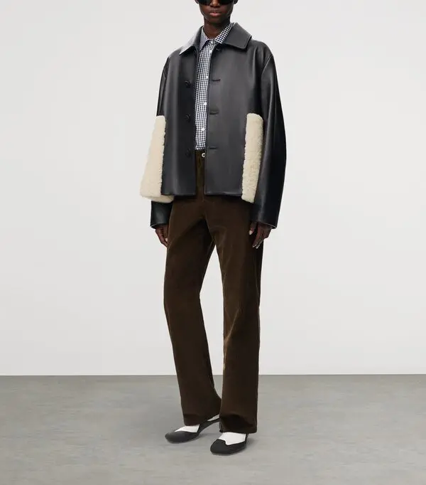 Loewe Nappa Lambskin Shearling-trim Jacket - Black