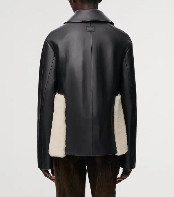 Loewe Nappa Lambskin Shearling-trim Jacket - Black