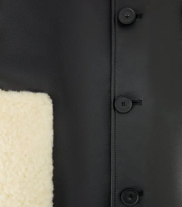 Loewe Nappa Lambskin Shearling-trim Jacket - Black