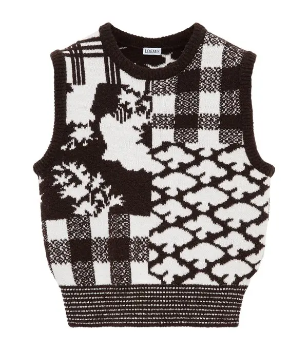 Loewe X Cosima Von Bonin Wool-blend Jacquard Sweater Vest - Ivory