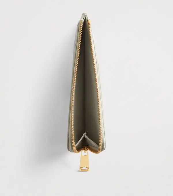 Bottega Veneta Leather Intrecciato L-zip Card Holder