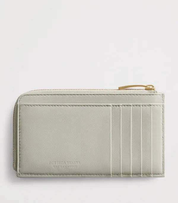 Bottega Veneta Leather Intrecciato L-zip Card Holder