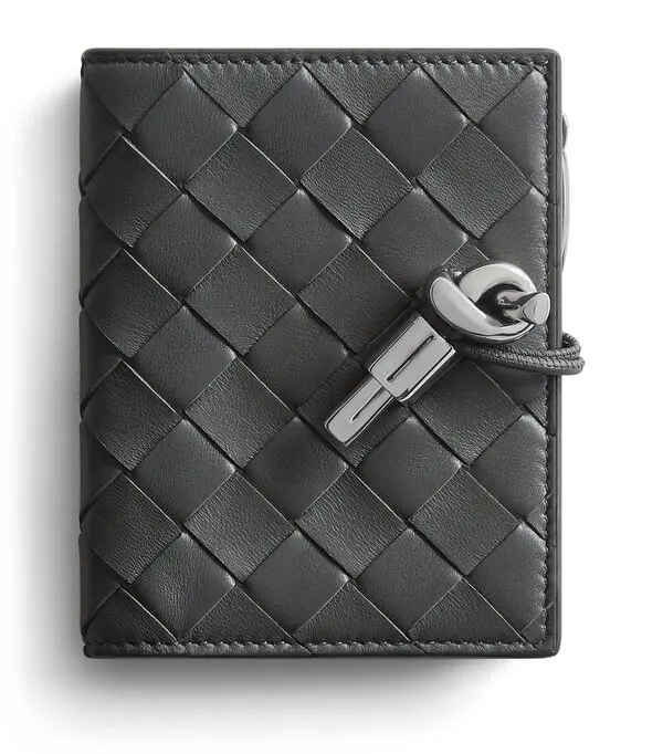Bottega Veneta Small Leather Andiamo Bifold Wallet - Grey