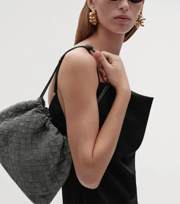 Bottega Veneta Suede Intrecciato Pouch