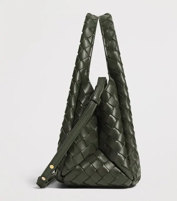 Bottega Veneta Baby Leather Campana Shoulder Bag - Green