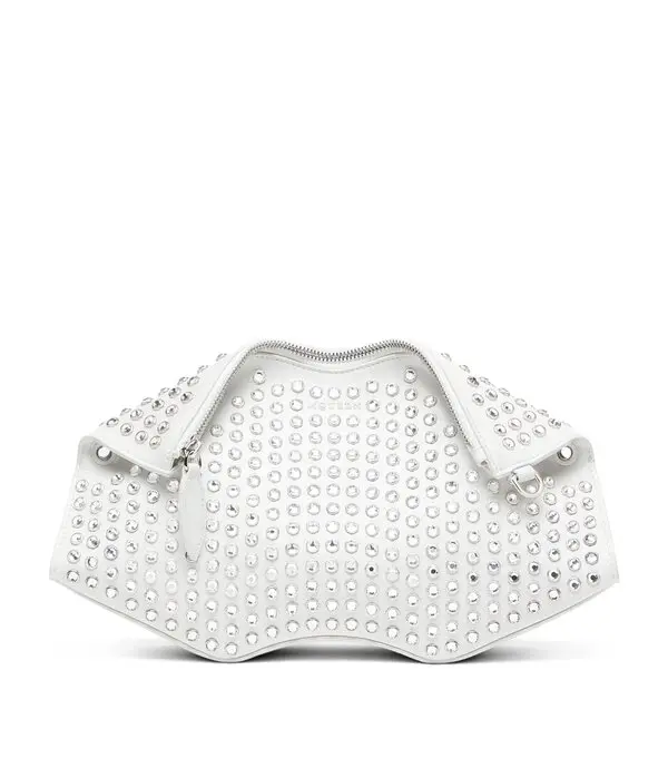Alexander McQueen Embellished Leather Manta Clutch Bag