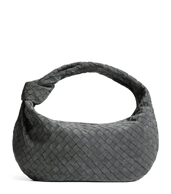 Bottega Veneta Suede Jodie Shoulder Bag - Grey