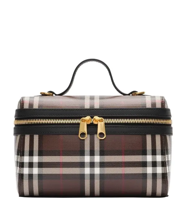 Burberry Check Vanity Bag - Brown