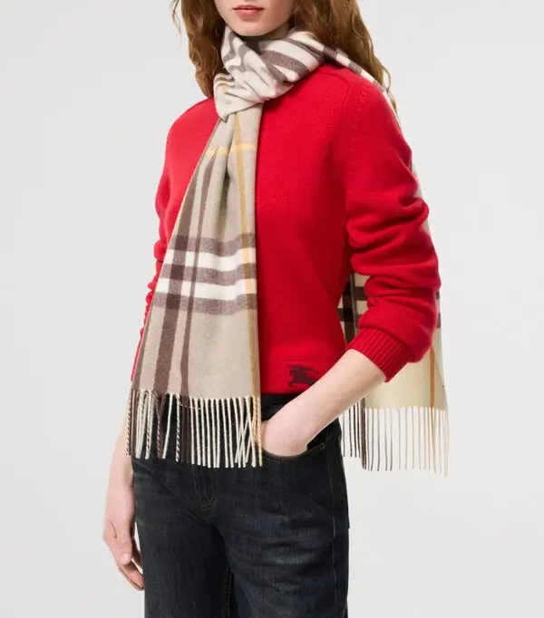 Burberry Cashmere Gradient Check Scarf