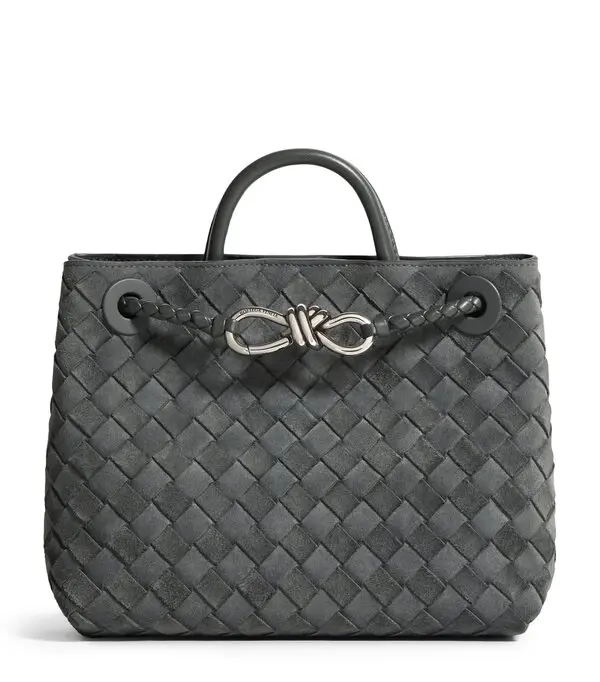Bottega Veneta Small Suede Andiamo Top-handle Bag - Grey