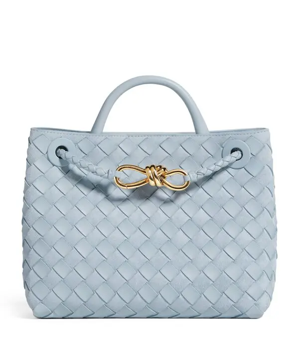 Bottega Veneta Small Suede-goatskin Andiamo Top-handle Bag - Grey